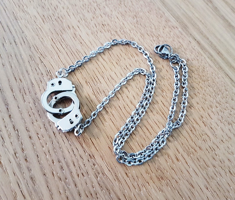 Handcuffs Stainless Steel Necklace Day Collar BDSM DDLG Master | Etsy
