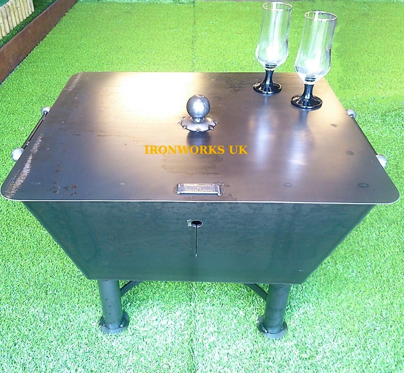 Fire Pit Box Lid Brazier Kadai Logburner Wrought Iron Etsy Uk
