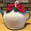 Large Knitted Cream and Blue Tea Cosy / 6 to 10 Cup Tea Cozy / Knitted ...