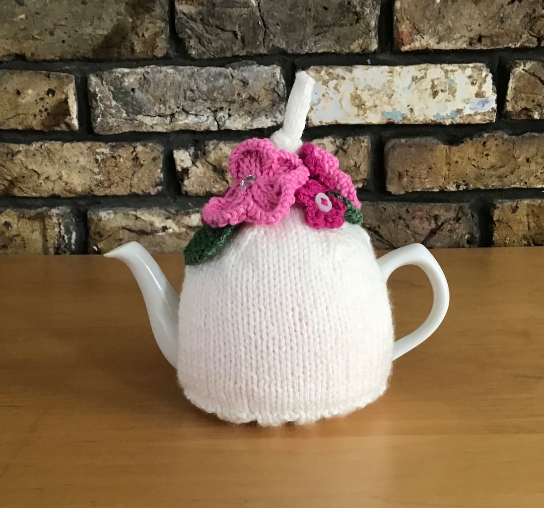 Small Knitted Flower Tea Cosy / 2 Cup Tea Cozy - Etsy