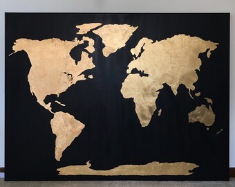 Acrylic World Map Painting - Etsy