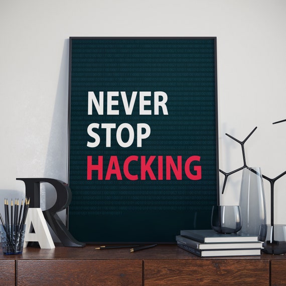 Hacking Poster Startup Art Hacker Gift Startup Gift Hacker | Etsy