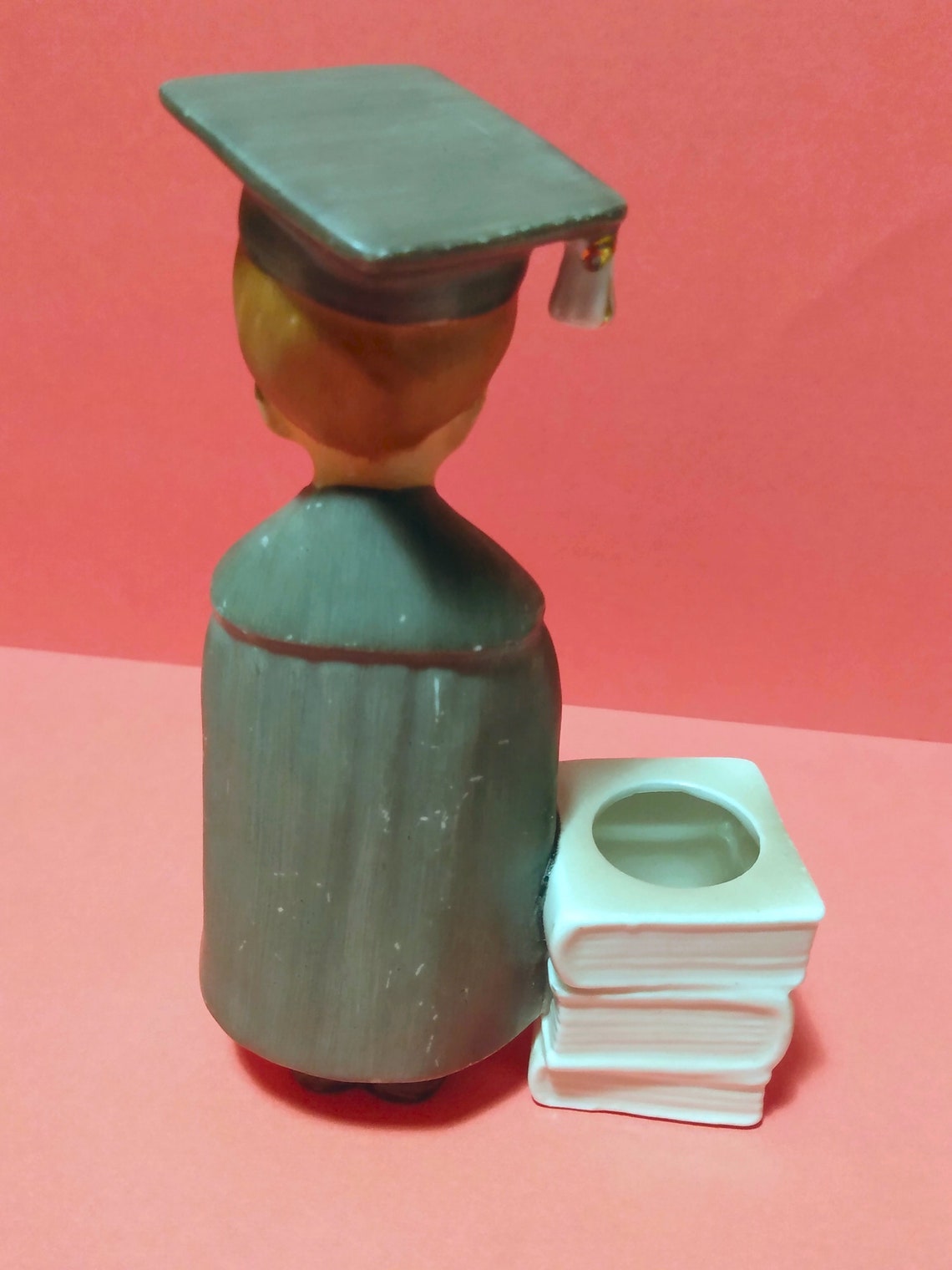 Graduate Boy Ceramic Figurine Candleholder Cake Topper HF Co. - Etsy