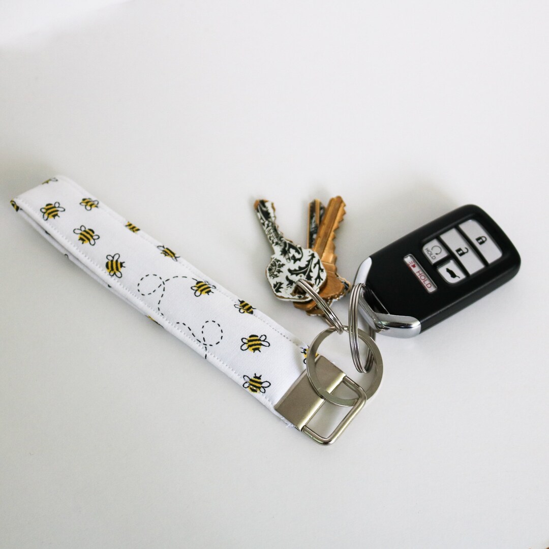 Bumblebee Key Fob Wristlet, Key Holder, Keychain, Bees, Car Accessory ...