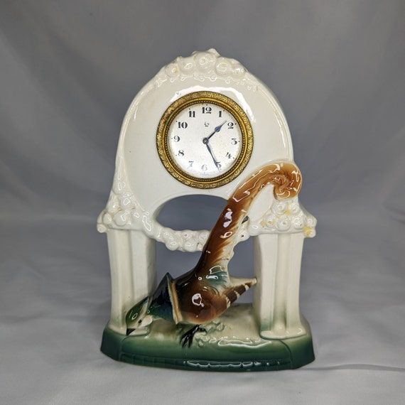 Vintage Porcelain Pheasant Clock Germany - Etsy