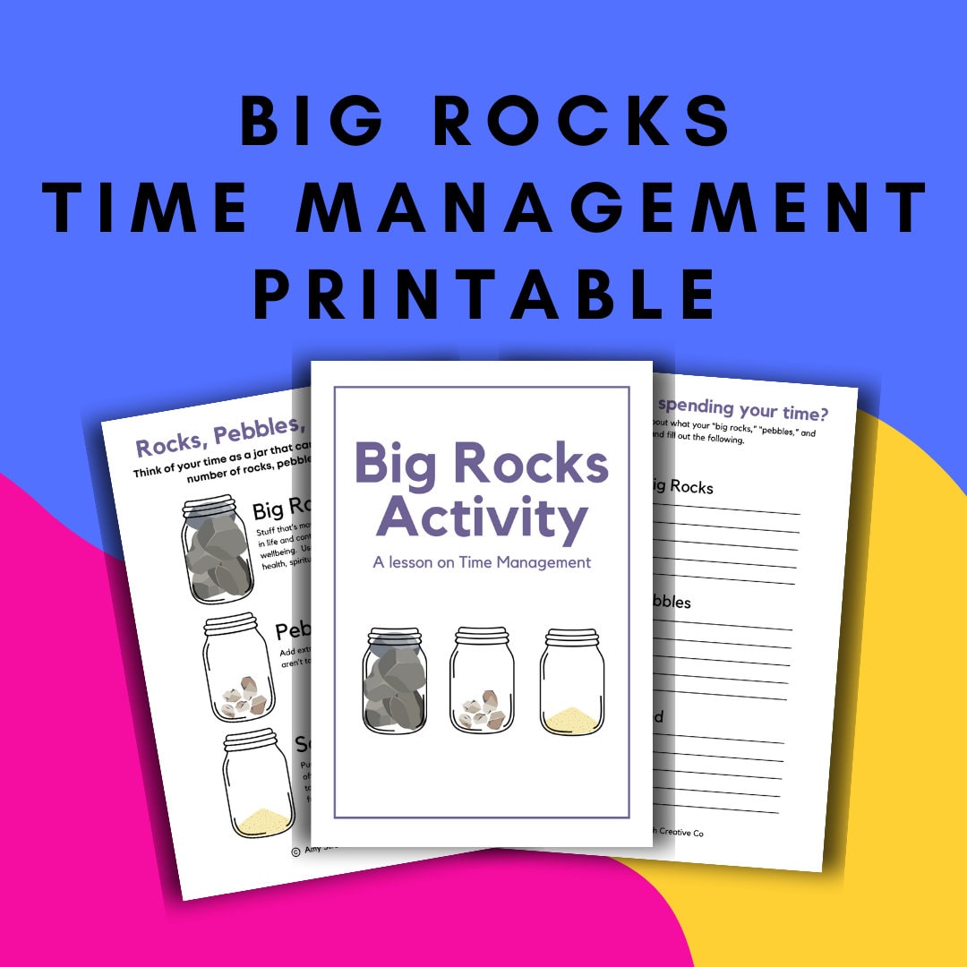 Printable Big Rocks Time Management Lesson Priorities Activity - Etsy