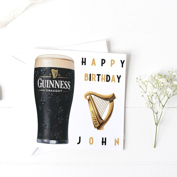 Guinness Birthday Card - Etsy UK