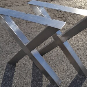 Brushed Stainless X-frame Metal Table Legs - Any Size! - Etsy