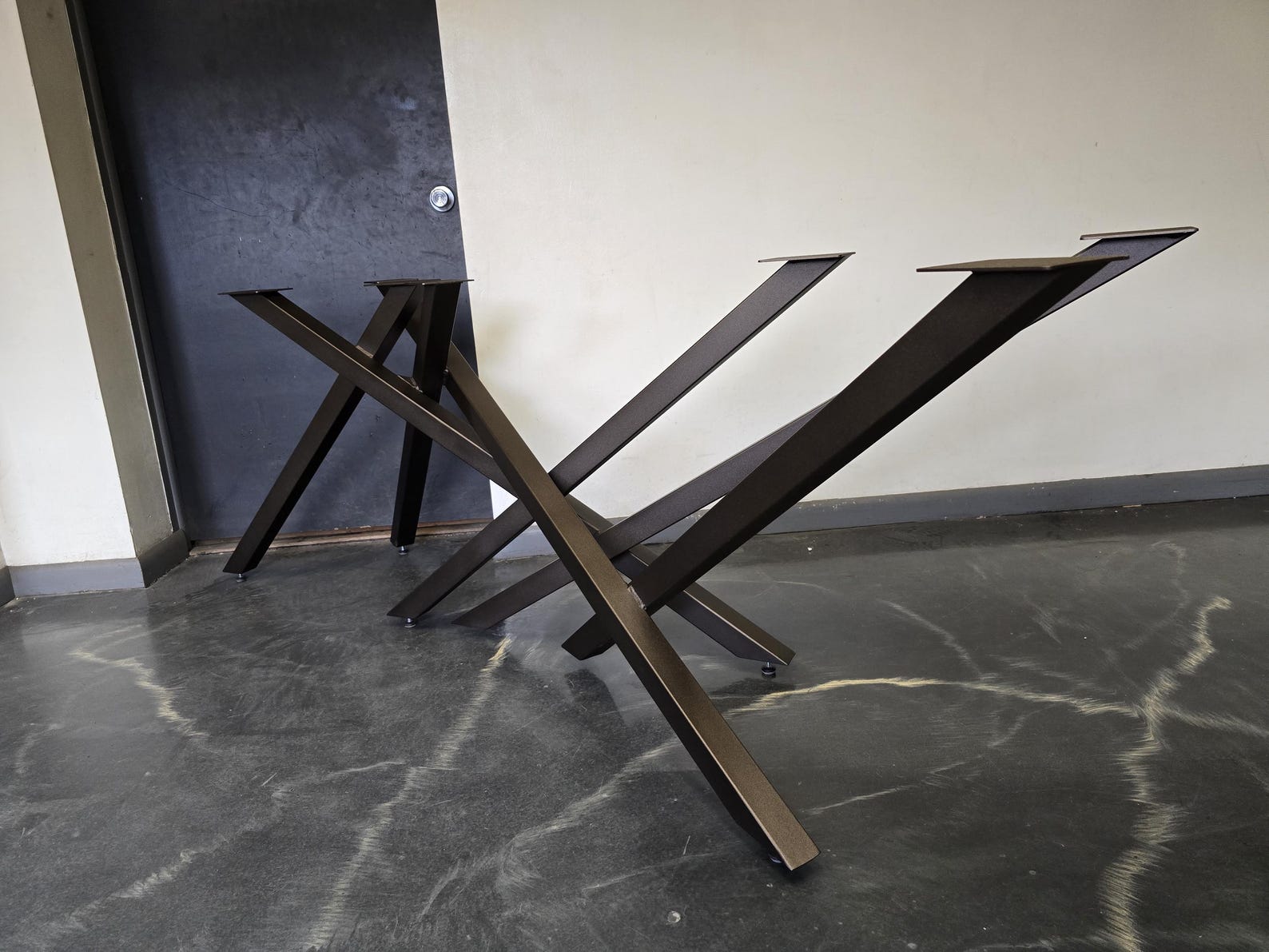 Crossover Style Metal Table Base | Made to Order for Dining Tables ...