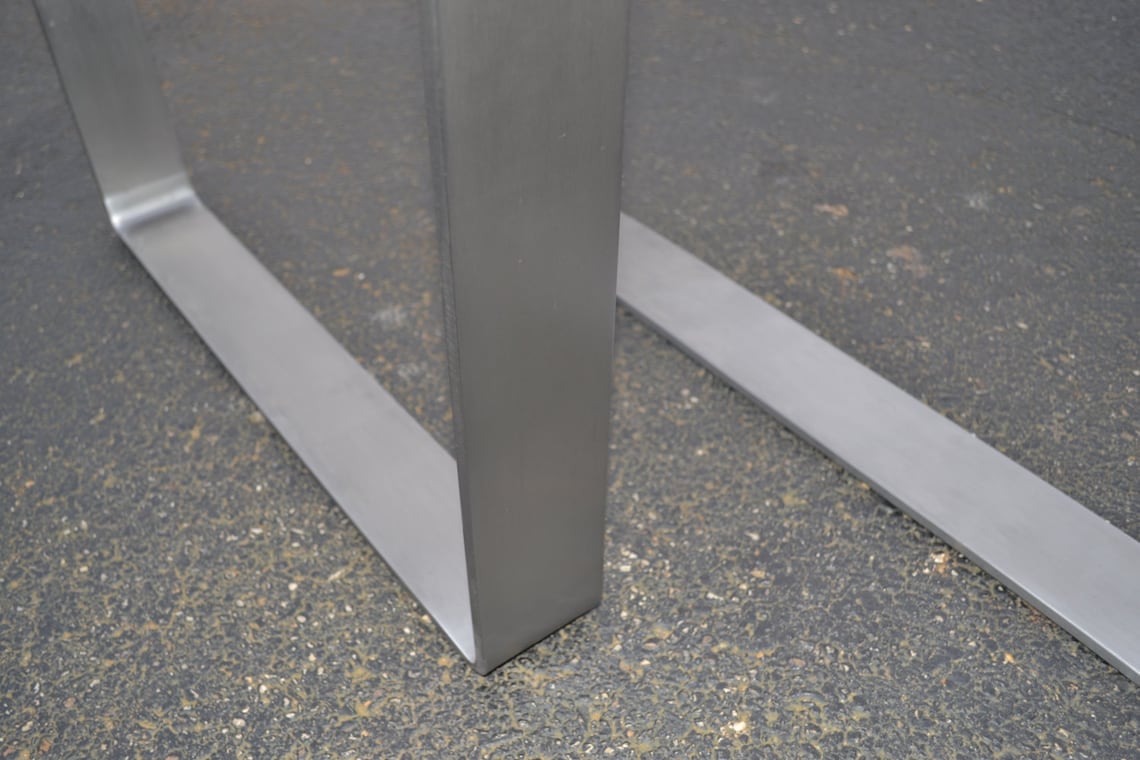 Brushed Stainless Steel Metal Trapezoid Table/bench Legs - Custom Sizes ...