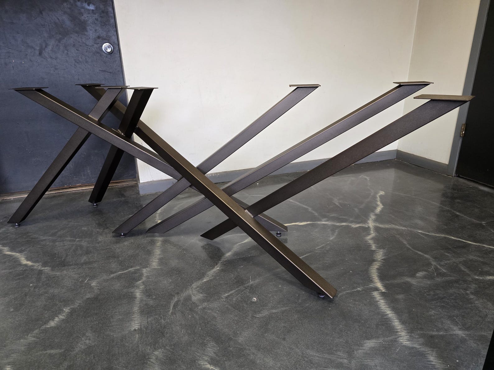 Crossover Style Metal Table Base | Made to Order for Dining Tables ...
