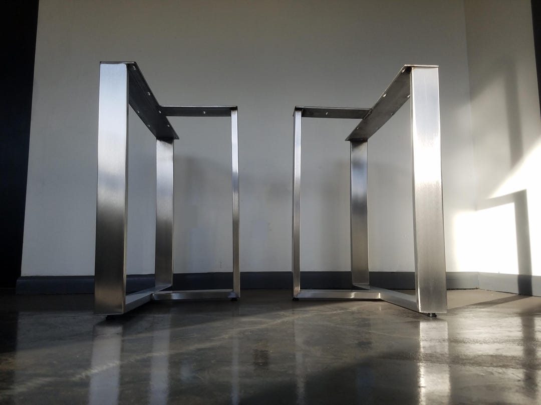 Brushed Stainless Steel T-shaped Style Metal Table Legs - Etsy