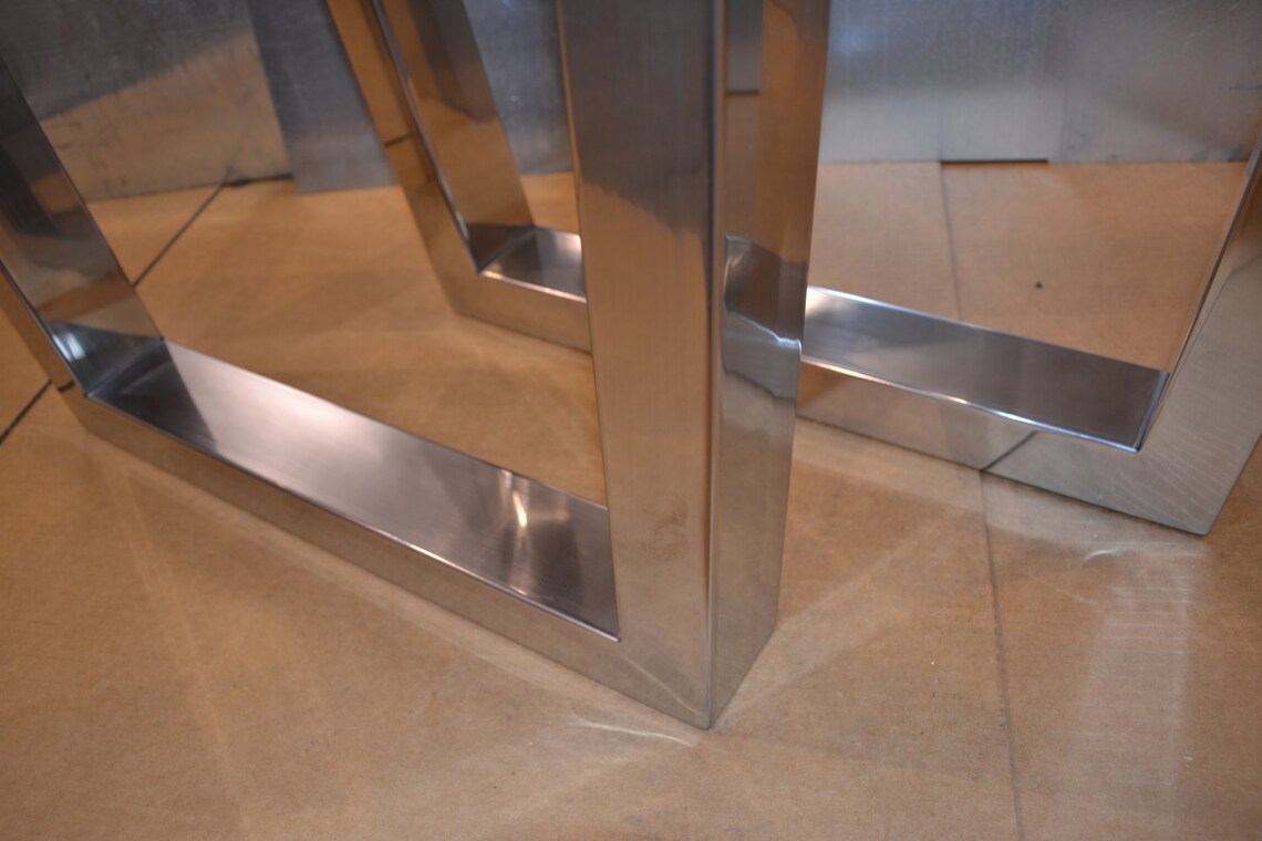 Polished Stainless Steel Metal Tapered Table Legs Any Size - Etsy