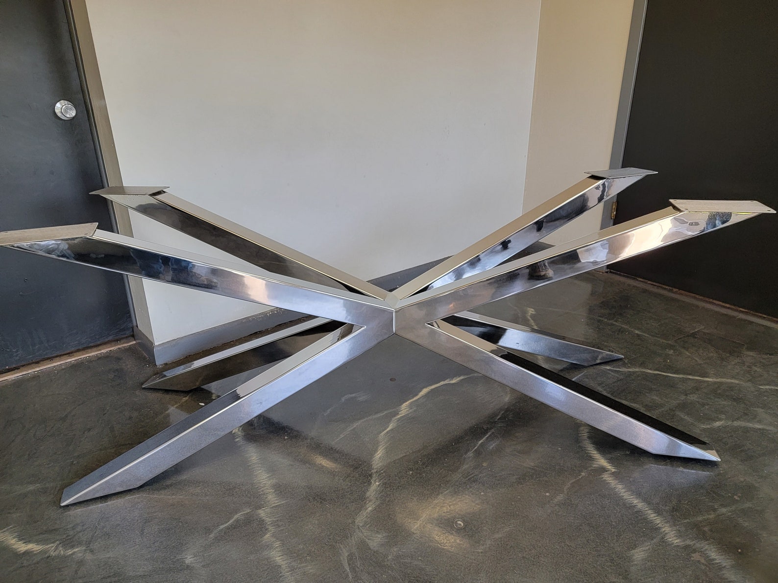 Polished Stainless Spider Style Metal Table Base Any Size - Etsy