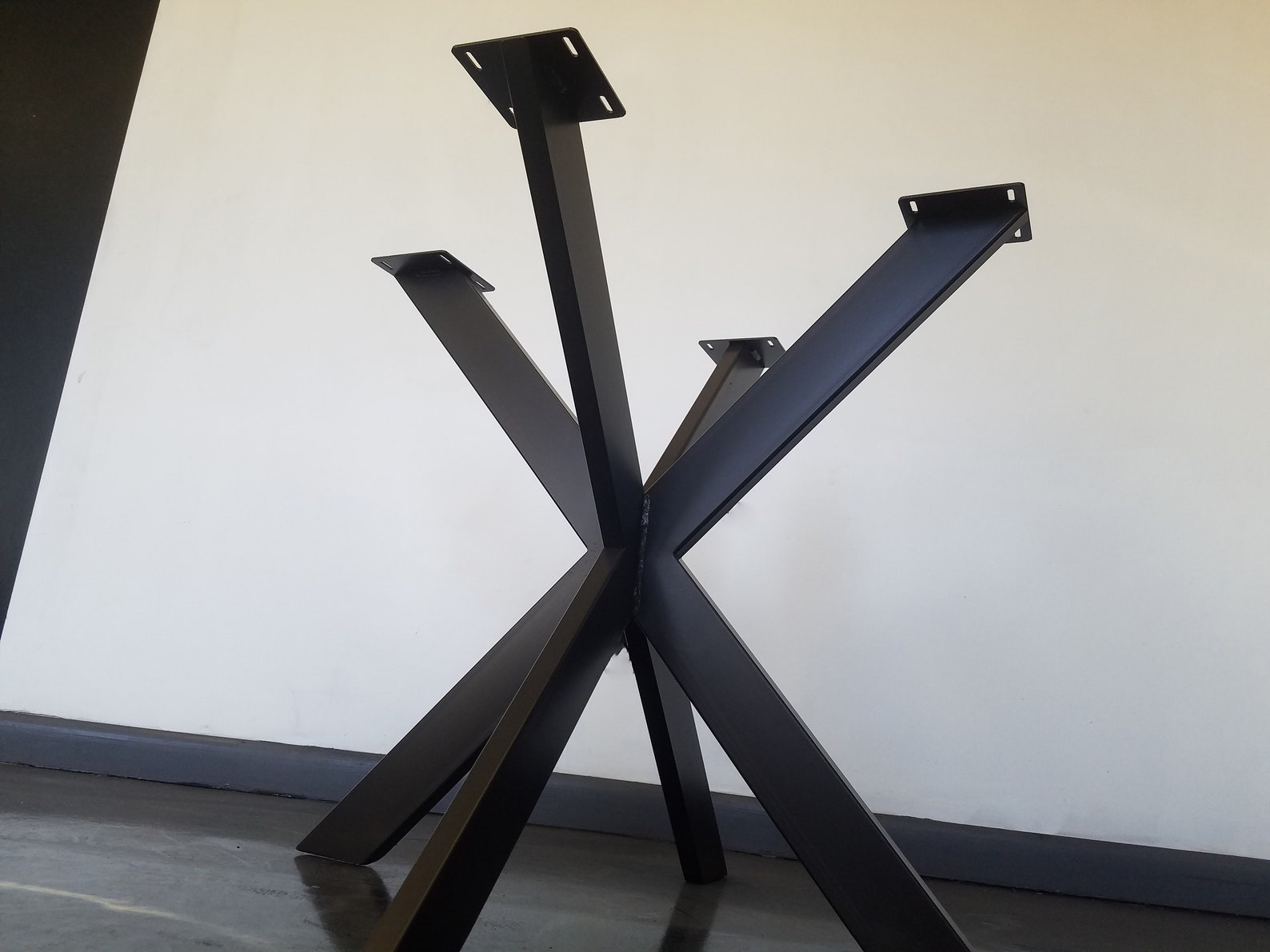 Metal Cross-x Style Table Base Any Size/color - Etsy