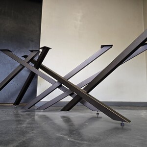 Crossover Style Metal Table Base | Made to Order for Dining Tables ...