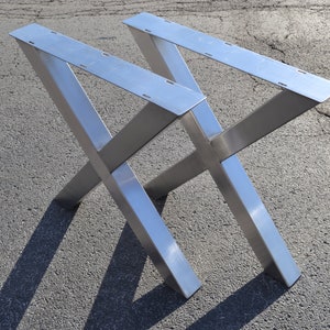 Brushed Stainless X-frame Metal Table Legs - Any Size! - Etsy