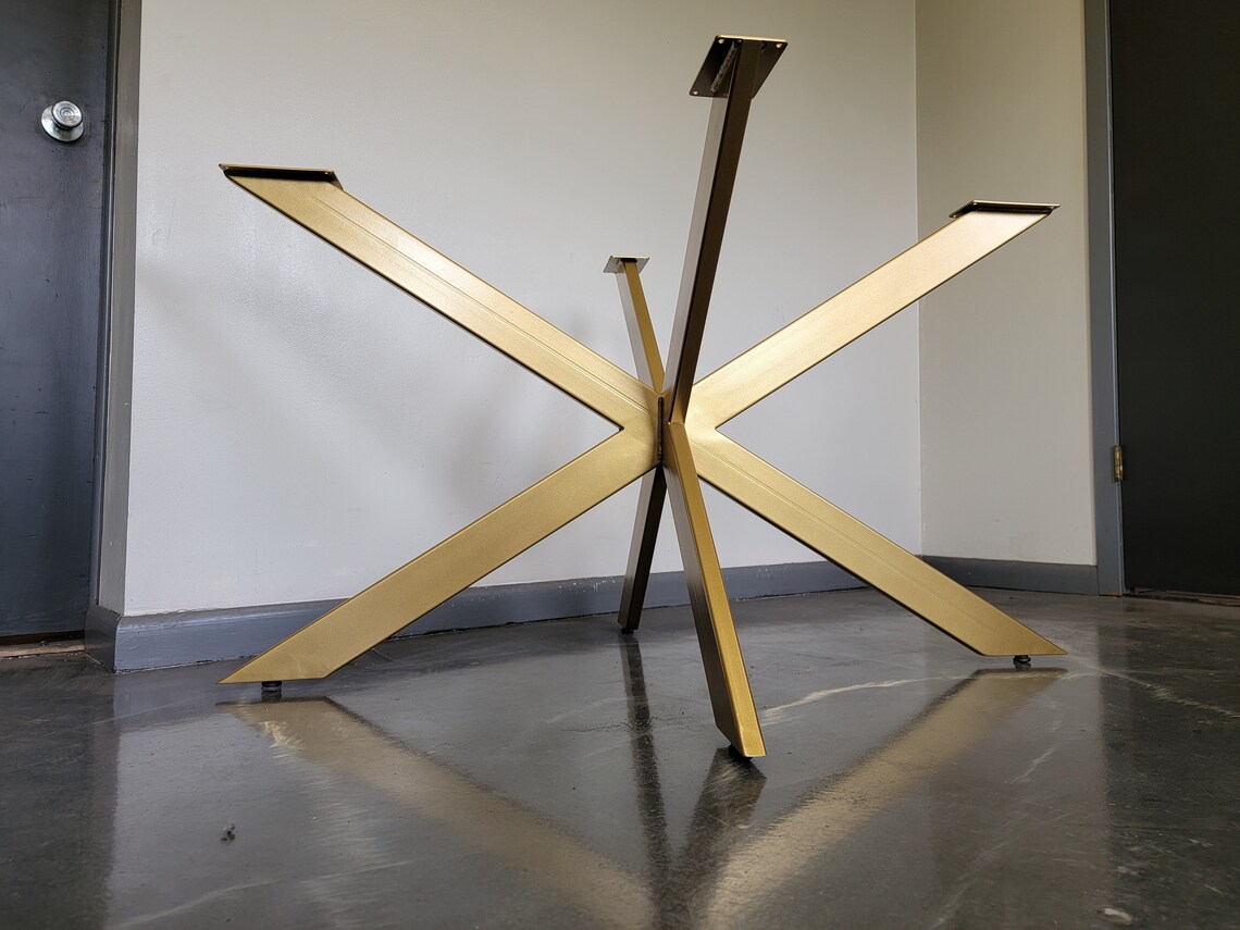 Metal Table Base Rectangular Cross-x Any Size/color - Etsy