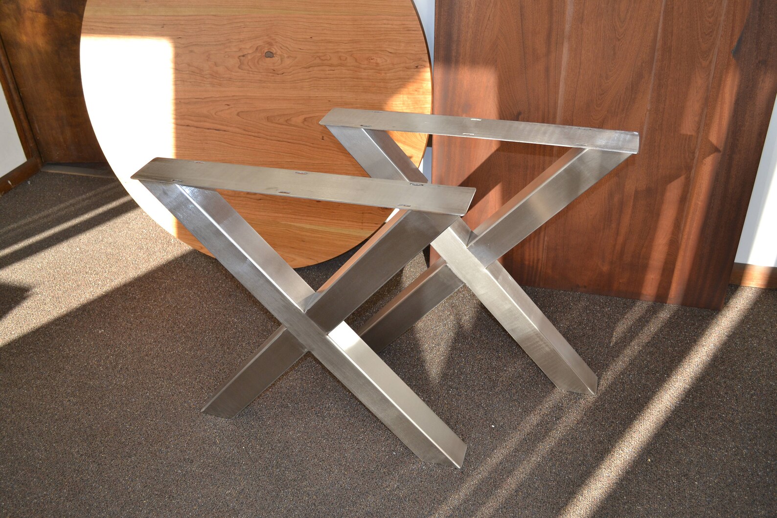 Brushed Stainless X-frame Metal Table Legs Any Size - Etsy