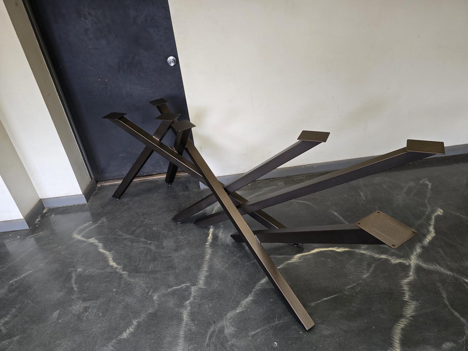 Crossover Style Metal Table Base | Made to Order for Dining Tables ...