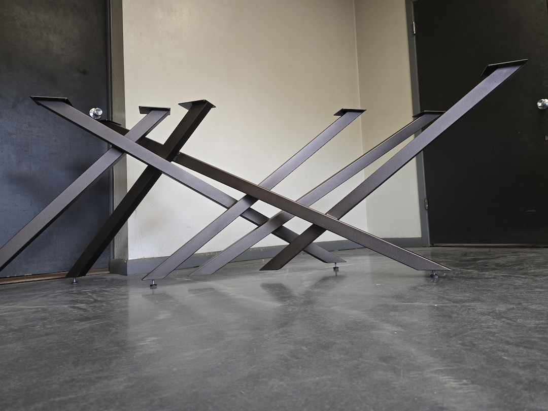 Crossover Style Metal Table Base | Made to Order for Dining Tables ...