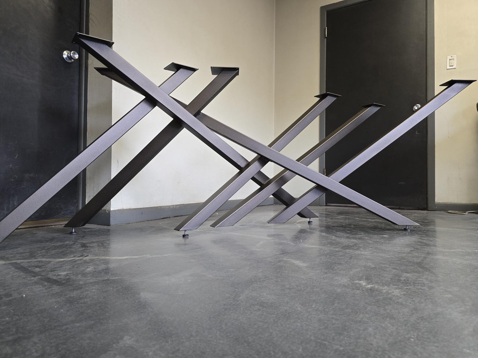 Crossover Style Metal Table Base | Made to Order for Dining Tables ...