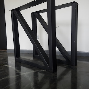 Steel Metal Table Legs, Rectangular Cross Brace Style - Any Size/color ...