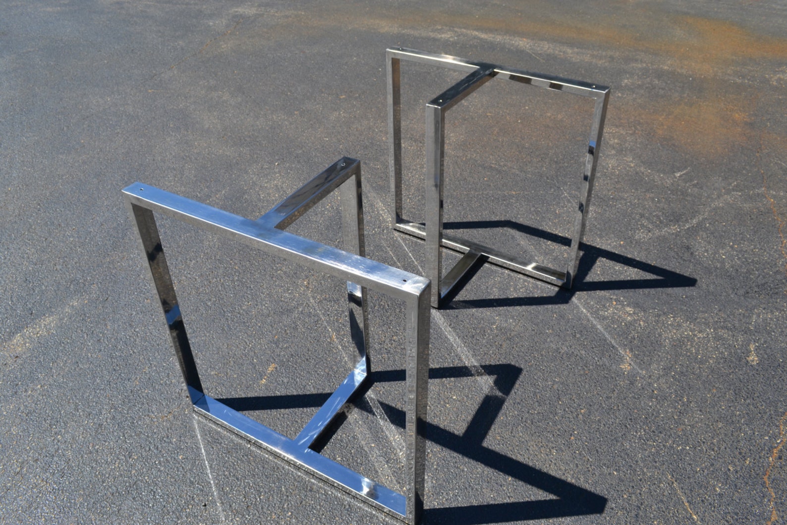 Polished Stainless Steel Metal T-shaped Table/desk/bench Legs - Etsy