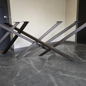 Crossover Style Metal Table Base | Made to Order for Dining Tables ...