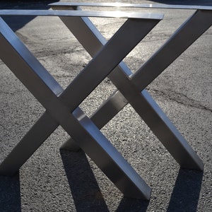 Brushed Stainless X-frame Metal Table Legs - Any Size! - Etsy