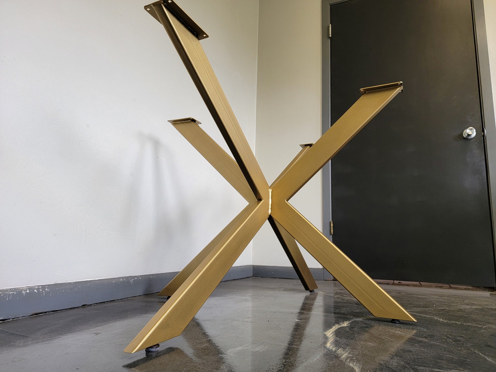 Metal Table Base Rectangular Cross-x Any Size/color - Etsy
