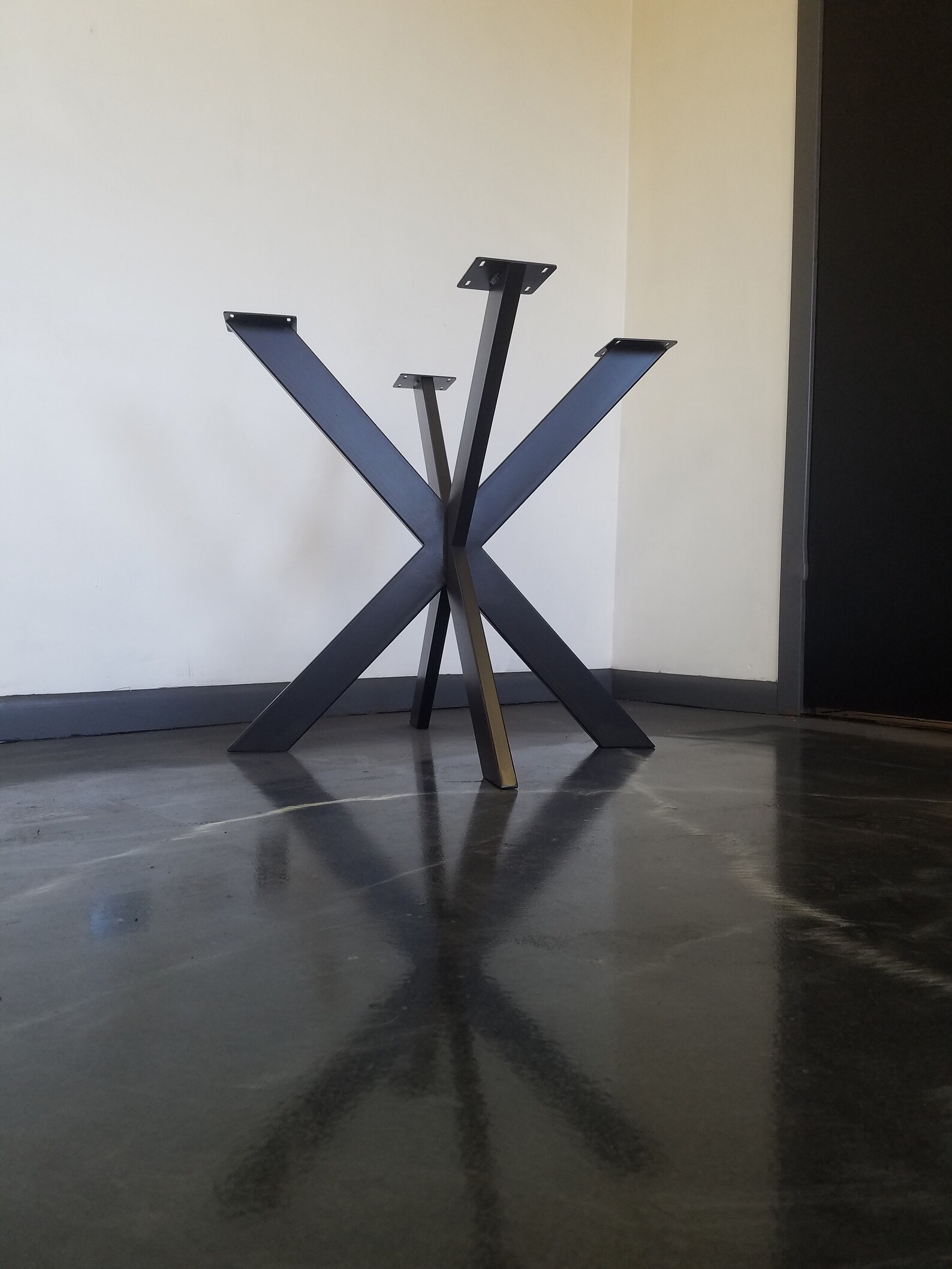 Metal Cross-x Style Table Base Any Size/color - Etsy