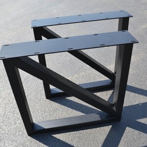Steel Metal Table Legs, Rectangular Cross Brace Style - Any Size/color ...