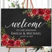 Red and Black Wedding Welcome Sign, Chalkboard Welcome Sign, Welcome to ...