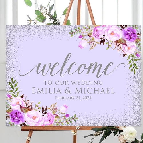Lavender Welcome Sign Welcome to Our Wedding Sign Landscape - Etsy