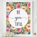 Beyoutiful Print, Beautiful Print, Be-you-tiful Print, Printable Quote ...