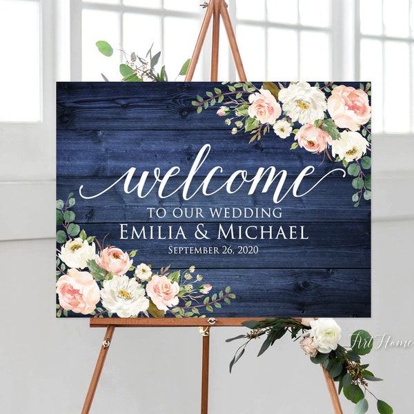 Blush and Navy - Etsy