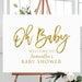 Oh Baby Welcome Sign Gold Baby Shower Welcome Sign Gold Baby | Etsy