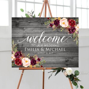 Rustic Gray Wedding Welcome Sign Welcome To Our Wedding Sign | Etsy