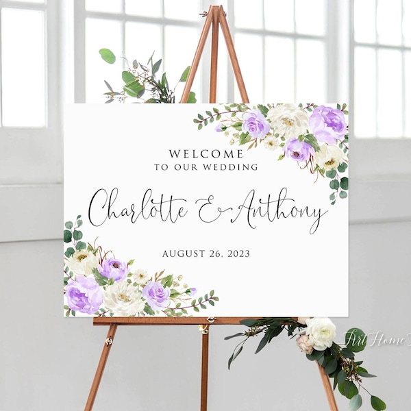 Purple Wedding Sign - Etsy