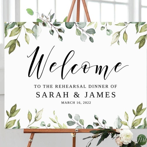 Rehearsal Dinner Welcome Sign Template Digital Download | Etsy