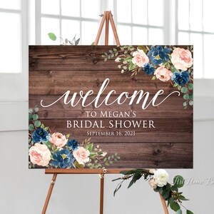 Rustic Bridal Shower Welcome Sign Large Welcome Sign Floral - Etsy