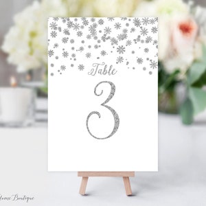 Winter Table Numbers, Snowflake Table Numbers, Wedding Table Numbers ...