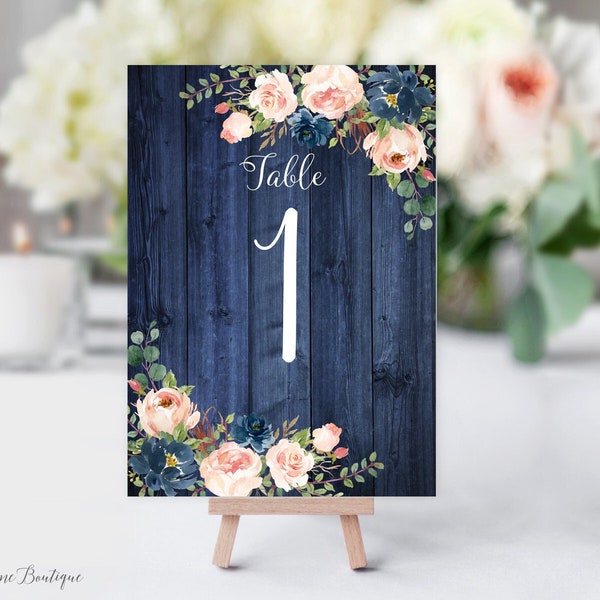 Navy Table Numbers - Etsy