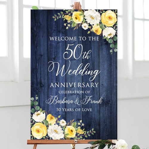 50th Anniversary Welcome Sign 50th Anniversary Decoration - Etsy