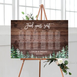 Forest Wedding Seating Chart, Rustic Wedding Seating Plan, Find Your ...