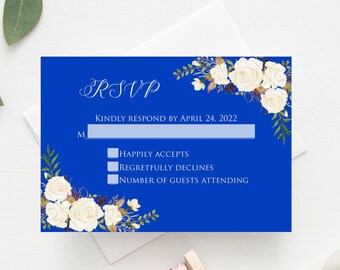 Royal Blue Rsvp - Etsy