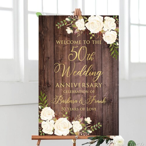 50th Anniversary Welcome Sign 50th Anniversary Decoration - Etsy