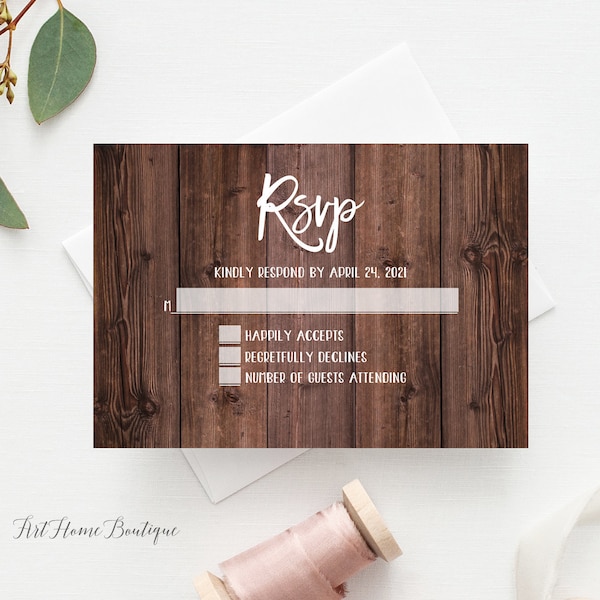 Rustic Rsvp Card - Etsy
