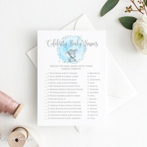 Celebrity Baby Names Game, Elephant Baby Shower Games, Guess the ...